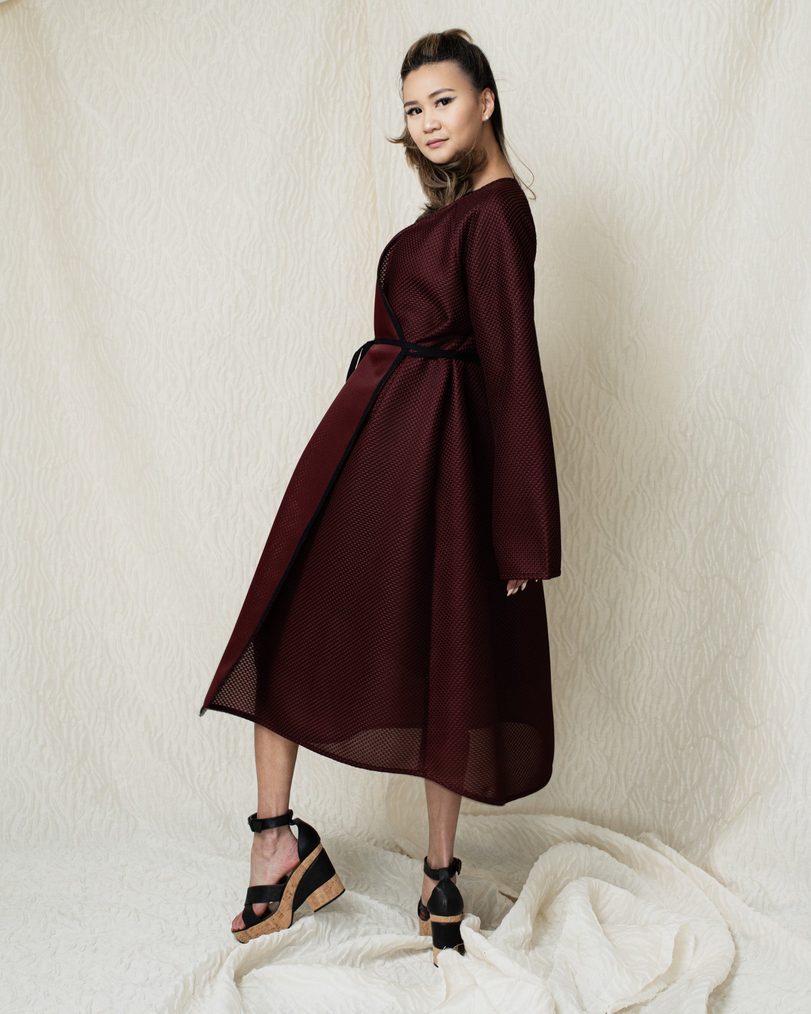 Signature Wrap Coat in Oxblood Red – Eddie Mira